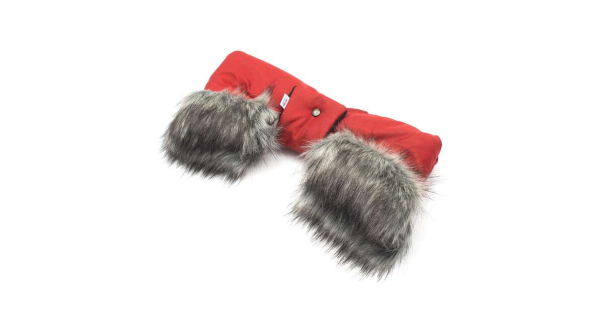 Încălzitor de mâini pentru cărucior 2 în 1 New Baby plush roșu | Pepita.com
