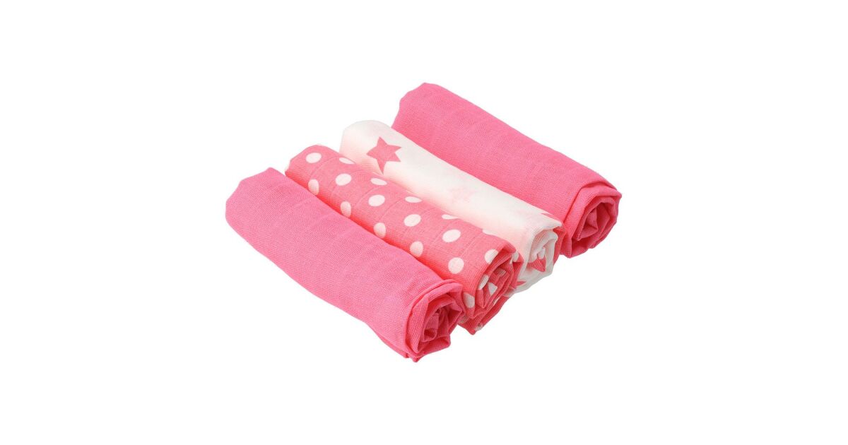 Scutece tetra din bumbac New Baby Softy cu model imprimat 70 x 70 cm 4 ...