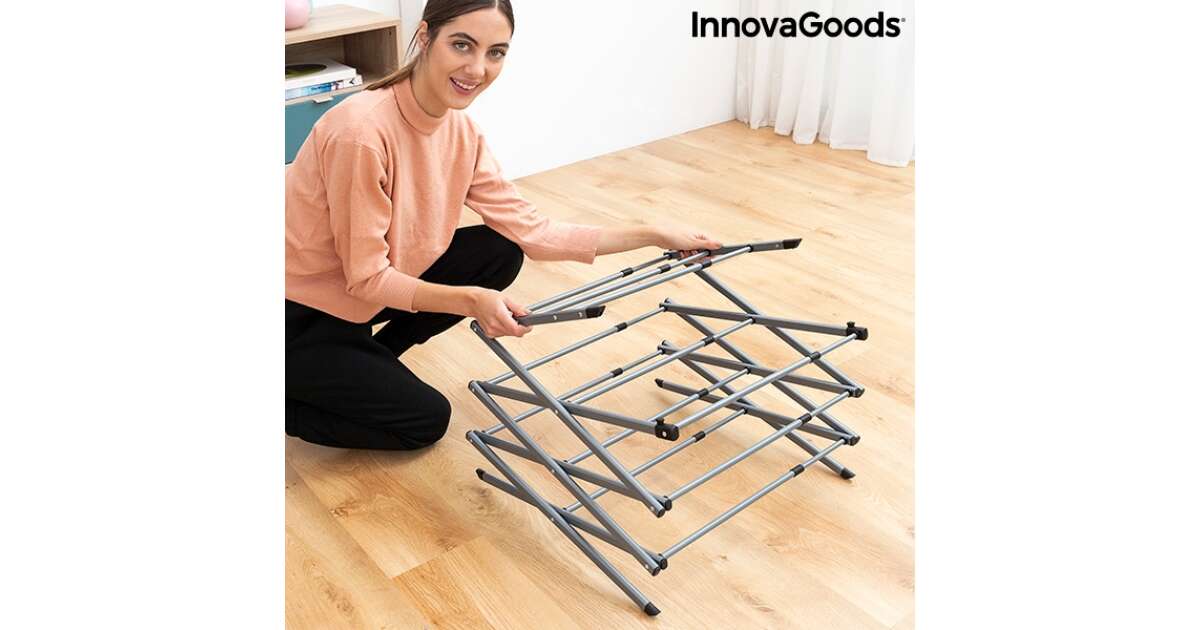 InnovaGoods, Összecsukható és Kihúzható Fém Ruhaszárító 3 méretű (11 Rudas), CLOXY, Home ...