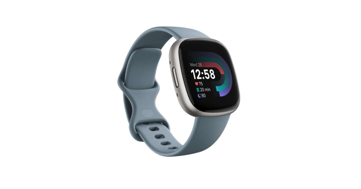 FITBIT Versa 4 okosóra (Waterfall Blue / Platinum Aluminium) | Pepita.hu