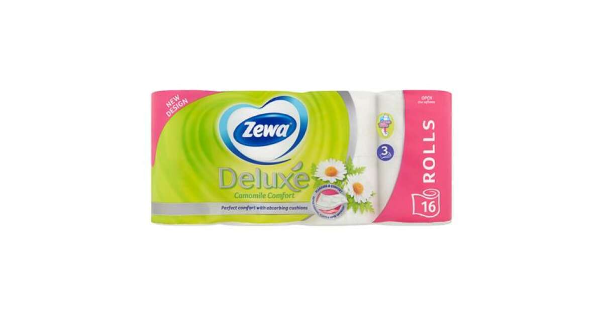 Toalettpapír, 3 rétegű, kistekercses, 16 tekercs, ZEWA "Deluxe", kamilla | Pepita.hu