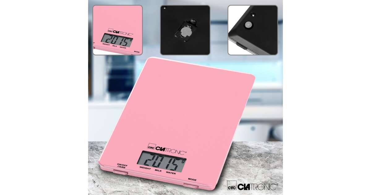 Clatronic KW 3626 üveg pink konyhai mérleg | Pepita.hu