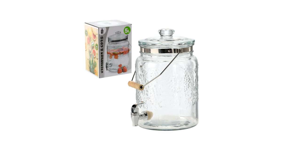 Elegáns Üveg Limonádé Adagoló - 8 Literes - Csap és Fedéllel | Pepita.hu