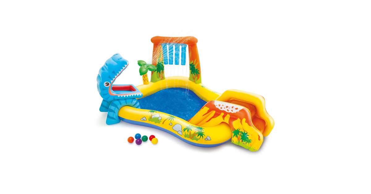 Plac zabaw dla dinozaurów ze zjeżdżalnią 249 x 191 x 109 cm intex 57444 ...