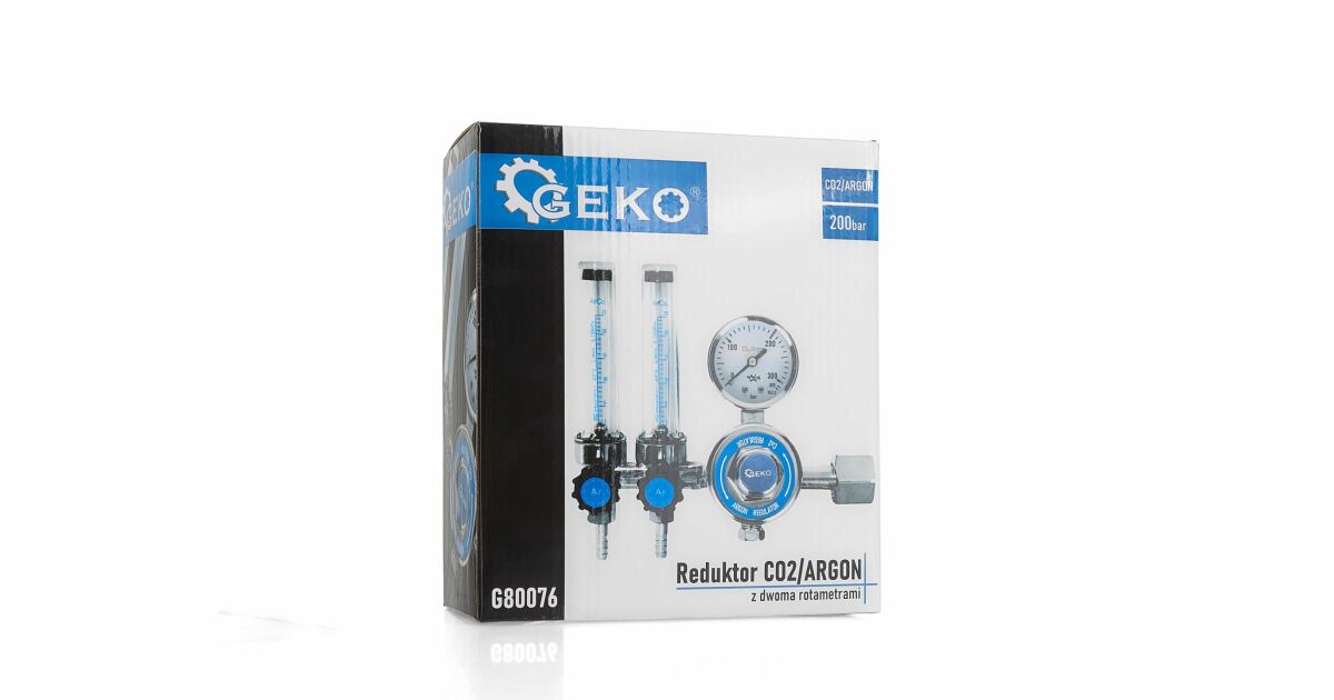 CO2/Argon Pressure Regulator with Dual Rotameter, Geko G80076 | Pepita.com