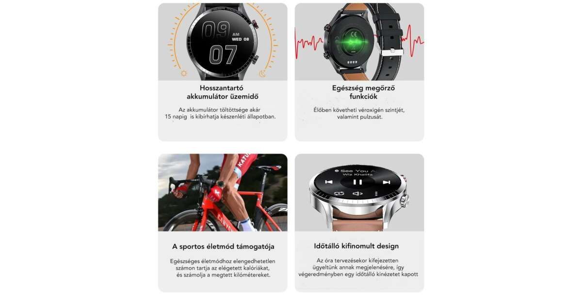 FitSync LA23 okosóra, 1.3'' AMOLED Retina kijelző, Always on display ...