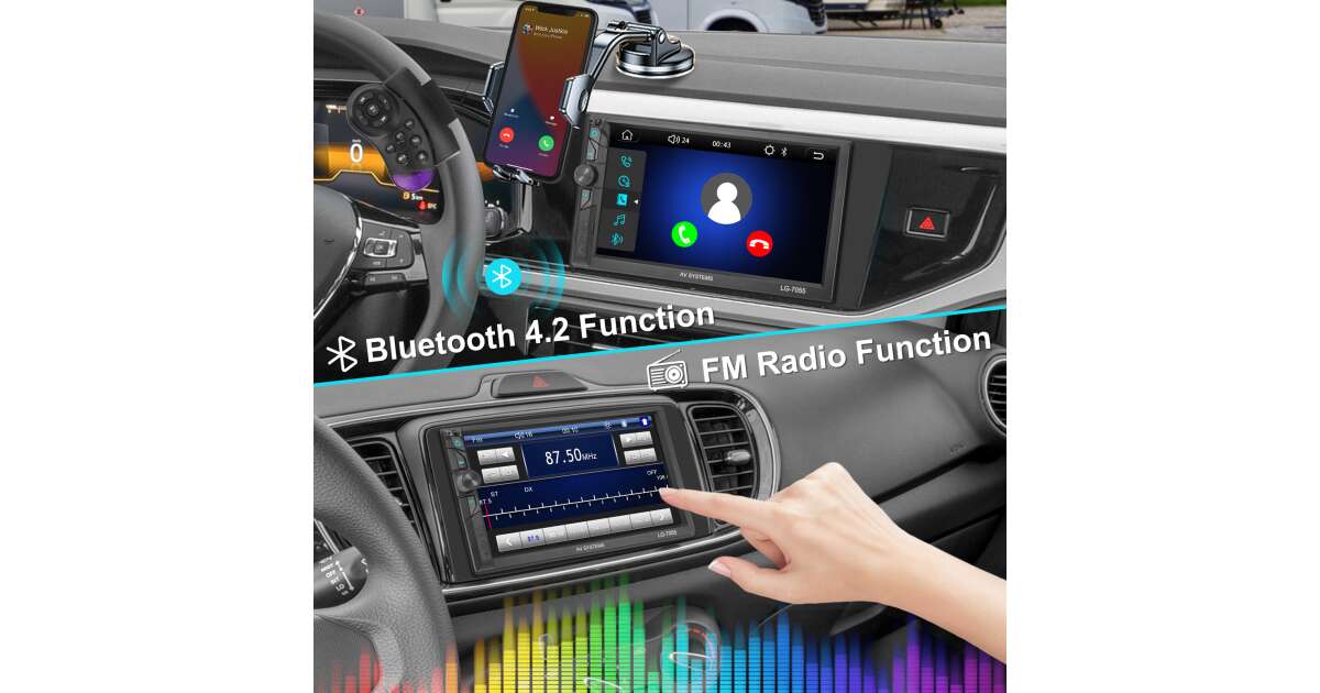 ILIKE P7055 Android iPhone autós multimédia rendszer, 7HD LCD ...