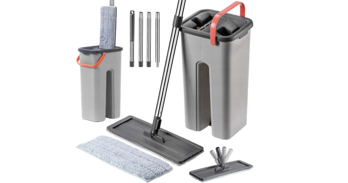 Pepita mop profesional plat cu rezervor dublu + 2 perne microfibra ...
