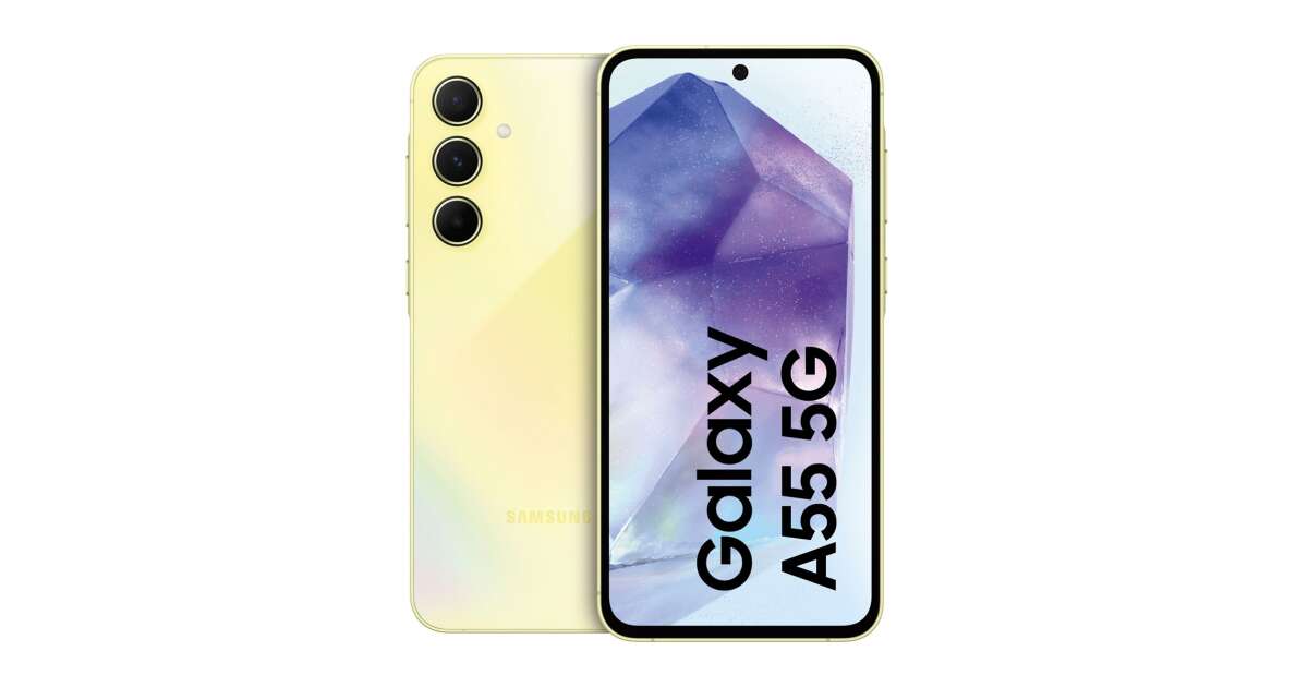 Samsung A556B Galaxy A55 5G DS 128GB (8GB RAM) - Citromsárga + Hydrogél ...