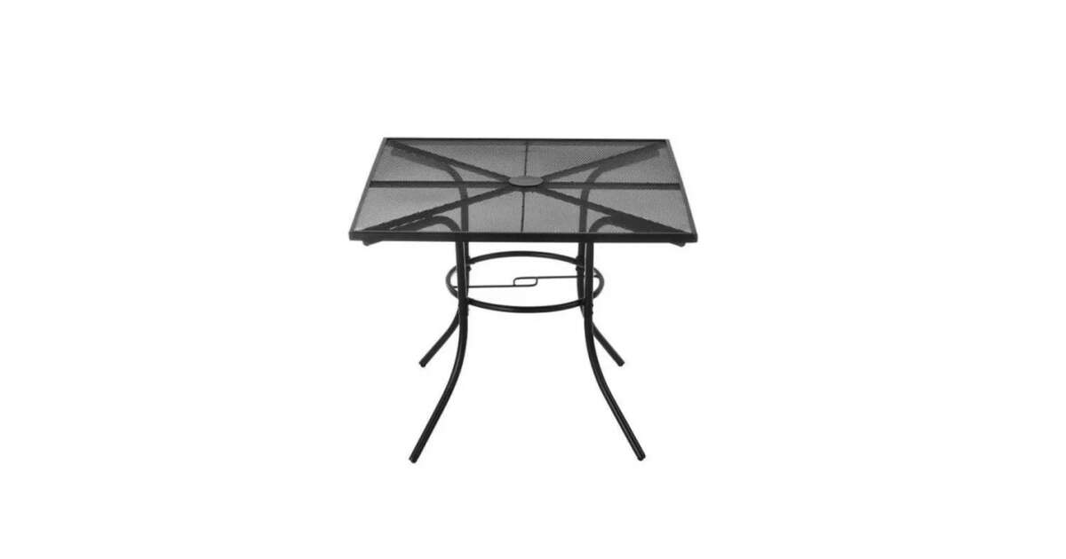Melfi fém mesh kerti asztal 91,5x91,5x71 cm matt fekete | Pepita.hu