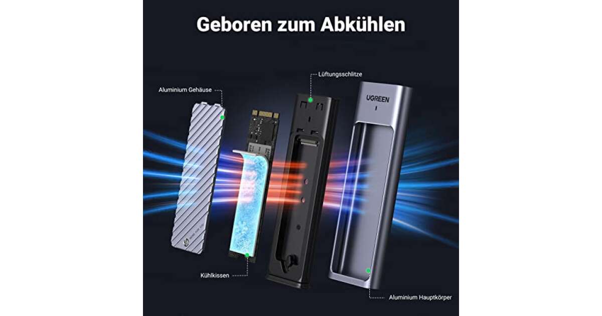 Ugreen M.2 NVMe SATA SSD Ház USB 3.2 Gen 2 10 Gbps Alumínium | Pepita.hu