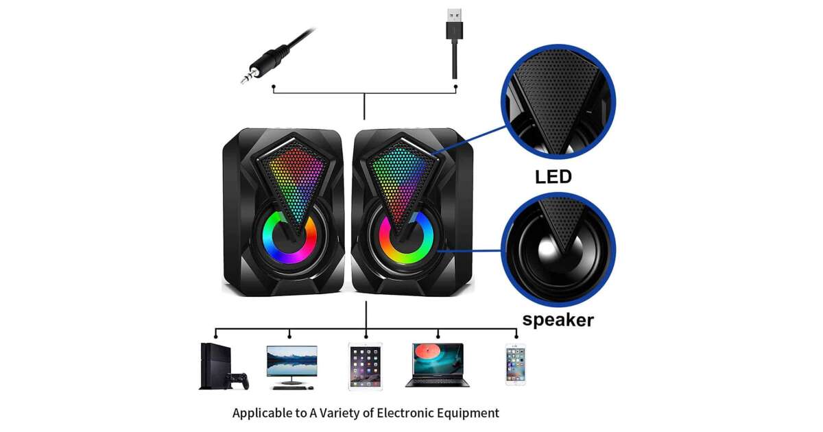 Forev FV-209 RGB LED Gaming Hangszóró - 6W | Pepita.hu