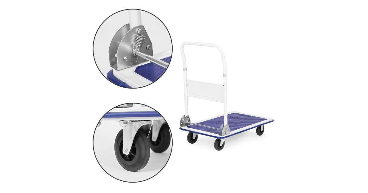 Warehouse platform trolley 150kg, foldable, manually operated | Pepita.com
