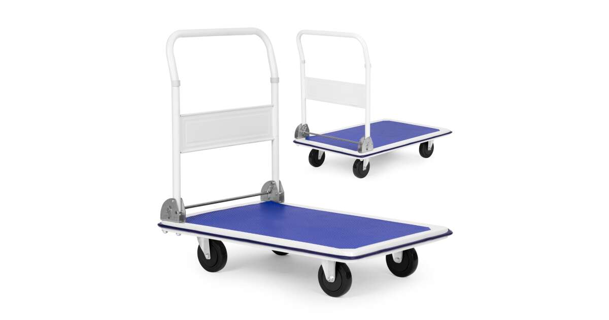 Raktári emelvény-szállító kocsi 300kg, összecsukható, kézi működtetésű ...