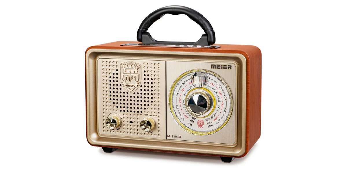 MEIER M110BT Retro Rádió AM/ FM/ SW 3 sávos Rádió Újratölthető Távirányítóval | Pepita.hu