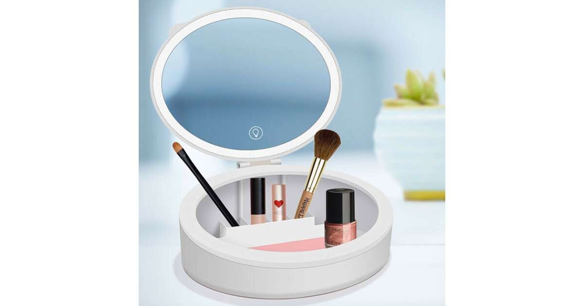 Kozmetikai- és sminkes doboz tükörrel és világítással | Pepita.hu
