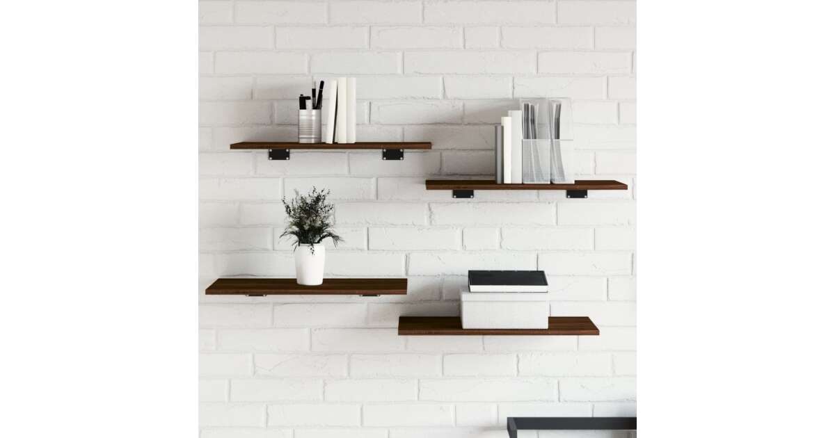 vidaXL Fa Fali Polc - 4 db - Barna Tölgy - 60x30 cm | Pepita.hu