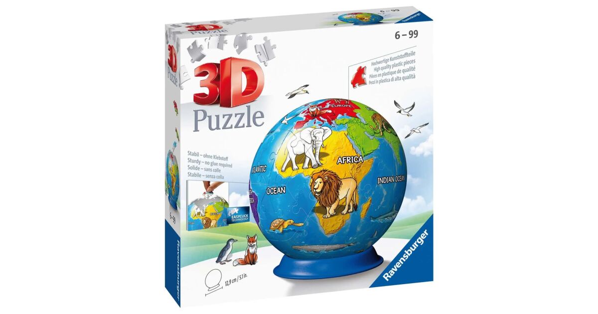 Ravensburger 3D Puzzle - Földgömb - 72 darabos (118403) | Pepita.hu