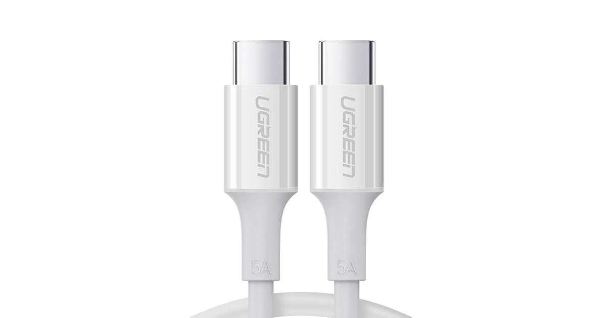 Ugreen Us300 Usb C Apa Usb C Apa 2 0 Adat és Töltő Kábel Fehér 2m