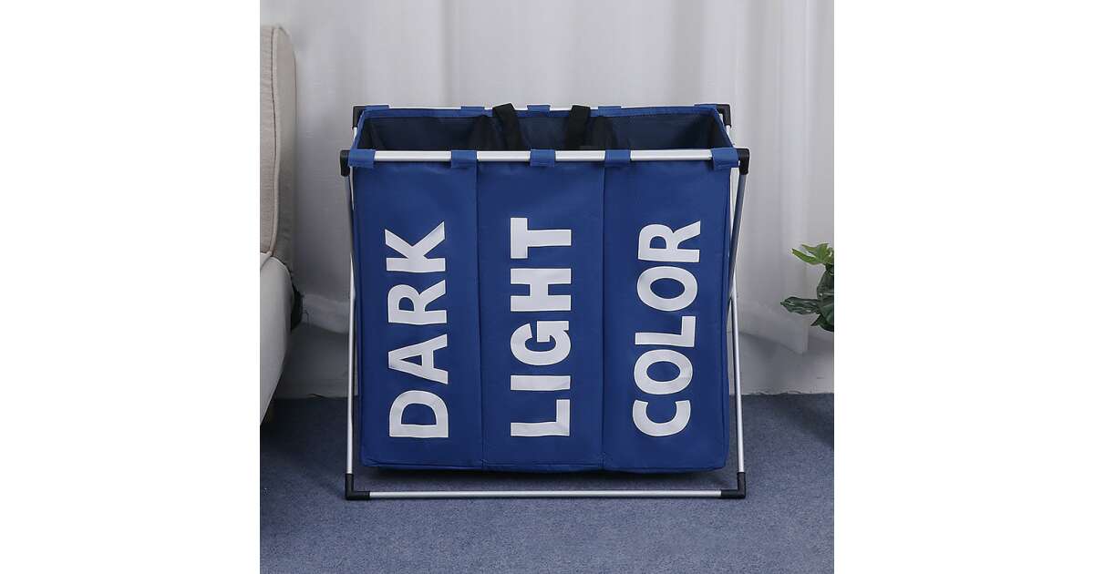 3 rekeszes szennyestartó és szortírozó kék | Pepita.hu