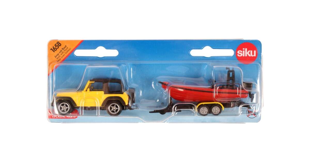 SIKU Jeep Wrangler hajóval 1:55 - 1658 | Pepita.hu