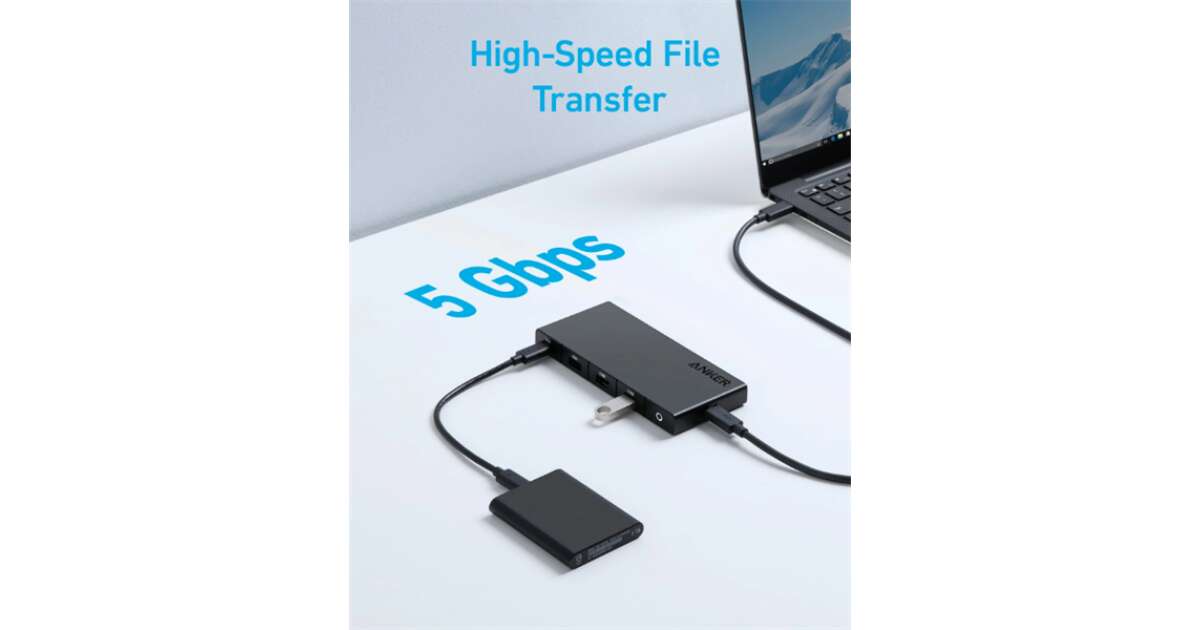 Hub Anker 364 10-in-1,100W Power Delivery, USB-C, Dual 4K HDMI, 1 Gbps ...