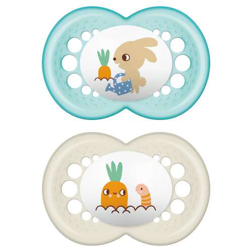 MAM Original Garden szilikon cumi dupla 6h+ - Kék-fehér - nyuszi és ...