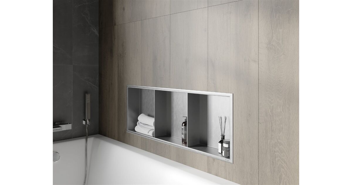Mexen X-Wall-R falba építhetö polc falfülke polcal 90 x 30 cm, inox ...