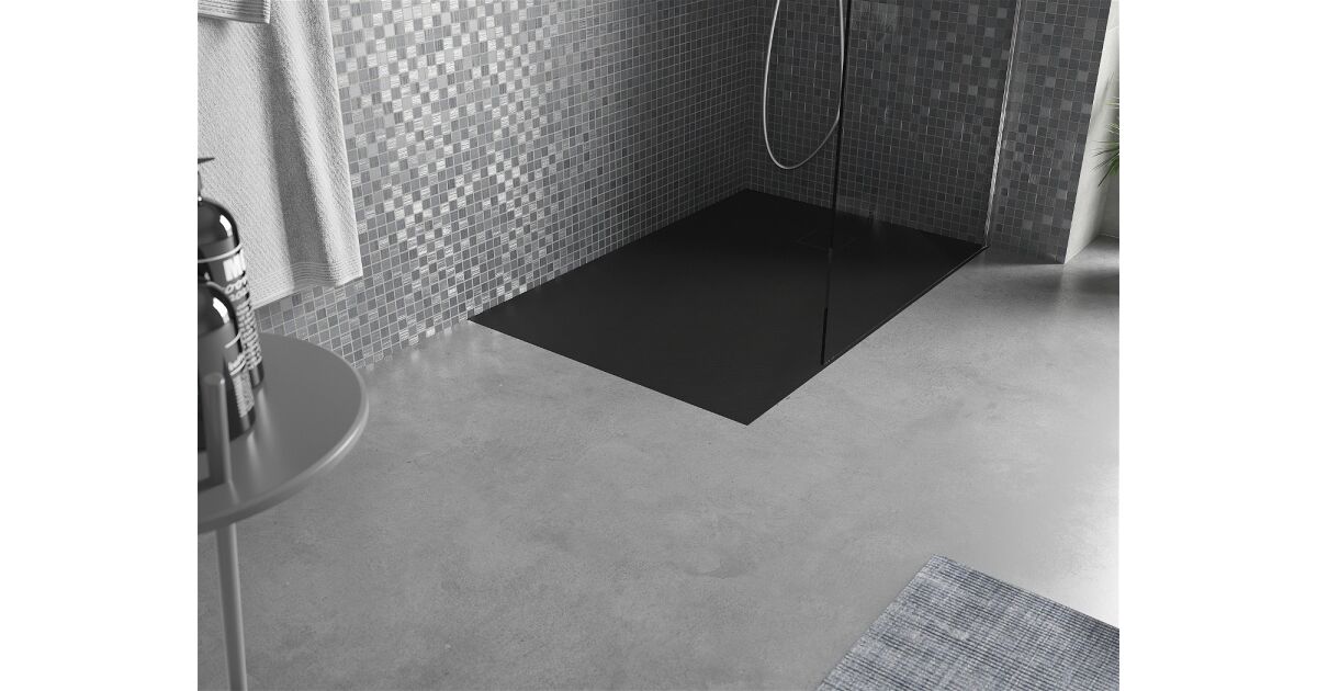Mexen Bert SMC zuhanytálca 120 x 70 cm, fekete - 4K707012 Kompozit ...