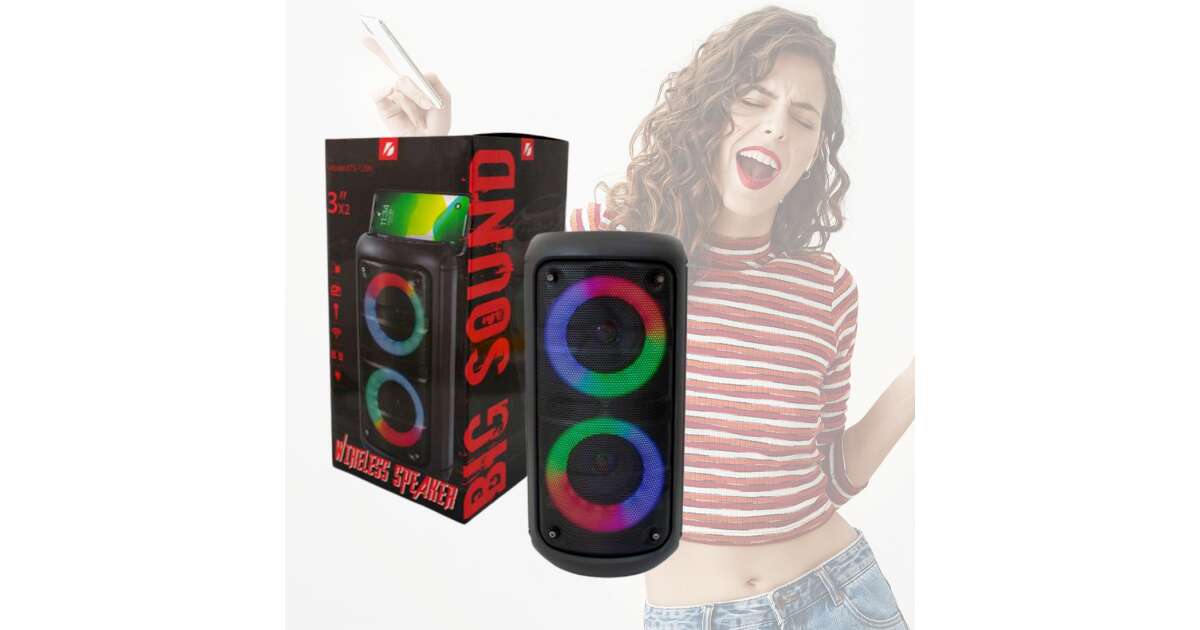 KTS-1296 bluetooth RGB LED-es Hangszóró #fekete | Pepita.hu