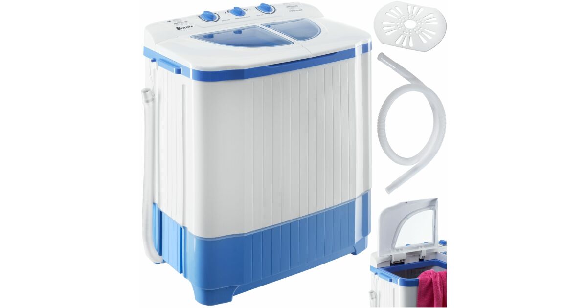 Tectake Mini Mosógép - 4,5 kg Mosás, 3,5 kg Centrifuga | Pepita.hu