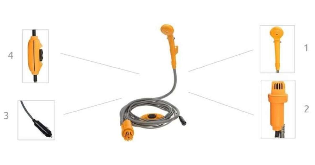 12V akkus mobil zuhanyzó kemping tus 7m | Pepita.hu