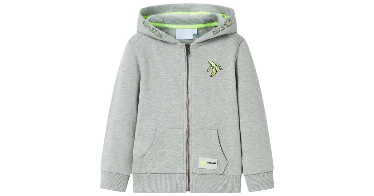 vidaXL Hanorac pentru copii cu glugă și fermoar, kaki deschis melanj ...