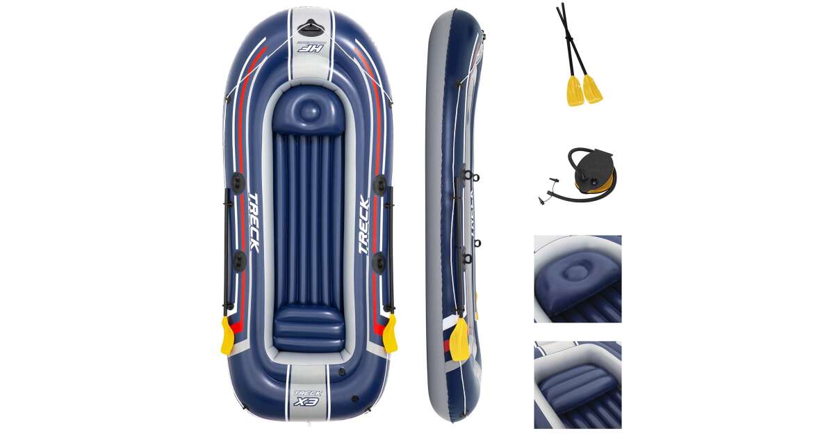 Inflatable pontoon with paddle and pump 4os treck x3 bestway 61110 ...