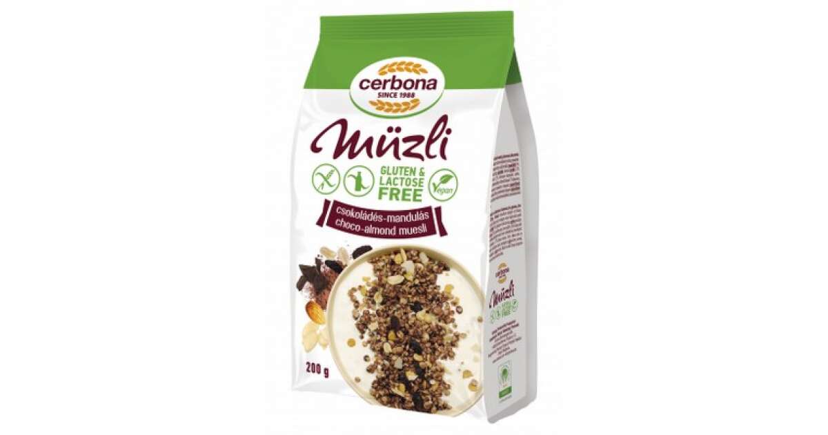 Cerbona müzli csokis-mandulás 200 g | Pepita.hu
