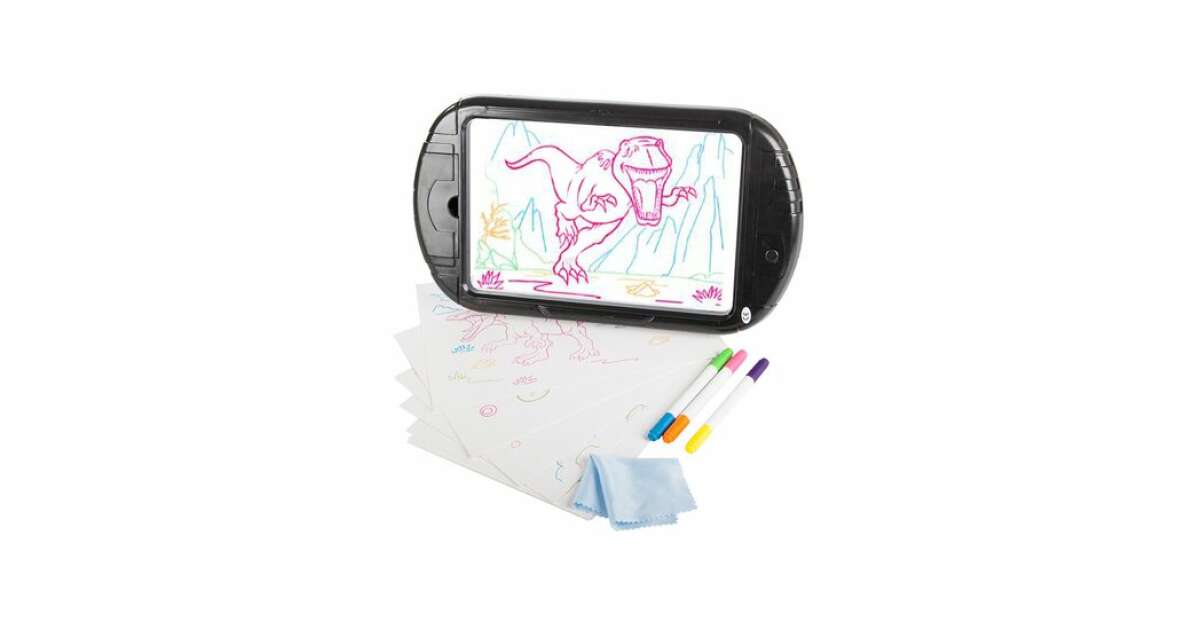 Tableta grafica/desenat pentru copii, Verk Group, 3 markere, LED, 3xAA ...