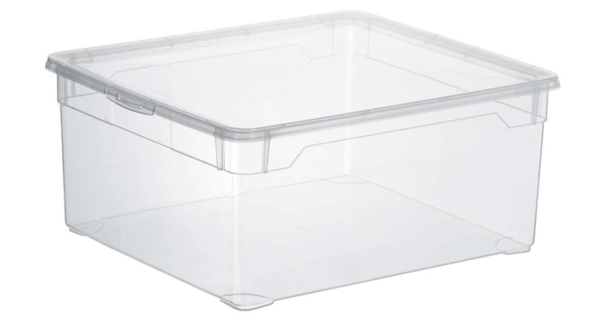 ROTHO Clearbox 18 literes műanyag tároló doboz fedéllel - átlátszó ...