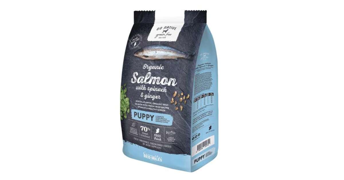 GO NATIVE Puppy Salmon with Spinach and Ginger 12kg ultra-prémium táp ...