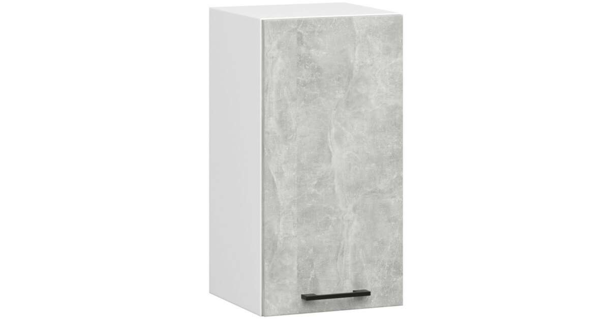 Akord OLIWIA 40 cm-es Fali Szekrény, Fehér-Beton, 58 cm Magas, Laminált ...