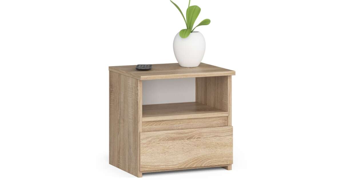 Akord - Sonoma Tölgy Komód CL1, 40x40x35 cm, Laminált Lemez, 1 Fiók ...