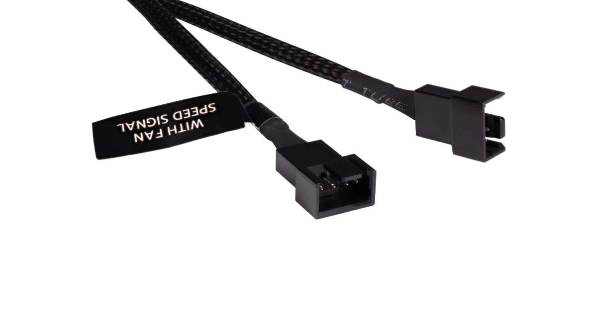 Alphacool 18683 4-Pin - 4x 4-Pin PWM Y-Splitter (Fekete) - 30cm | Pepita.hu