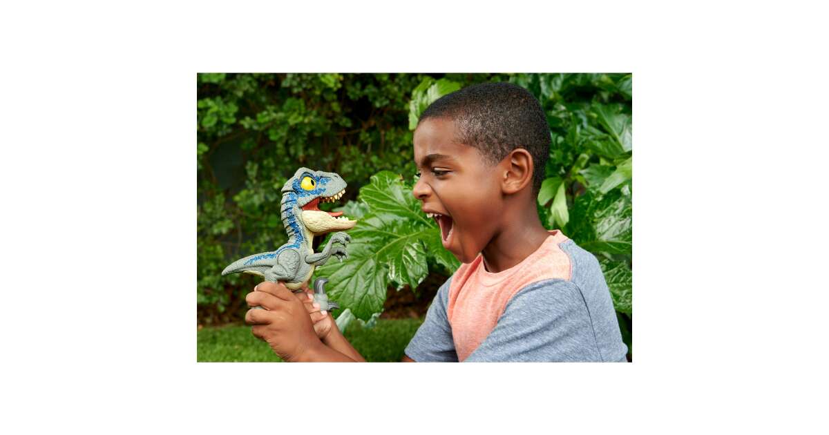Mattel Jurassic World Mega Roar Velociraptor kék figura (HVB44) | Pepita.hu