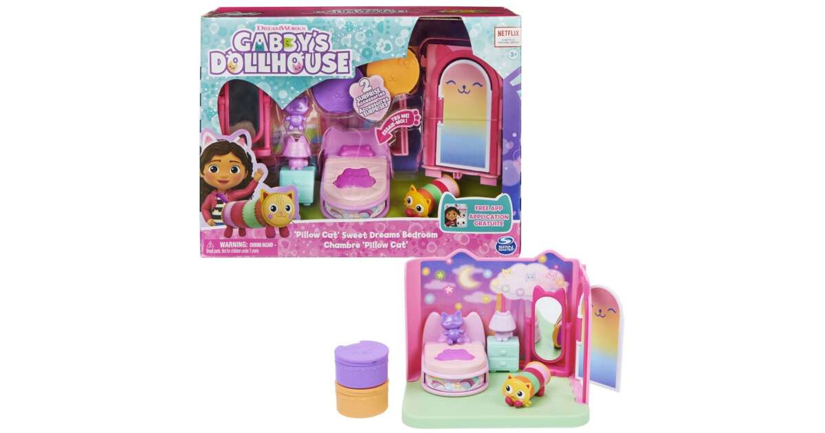 Gabby's Dollhouse GDH PYS Deluxe Room Bedroom GML Babaház hálószoba ...
