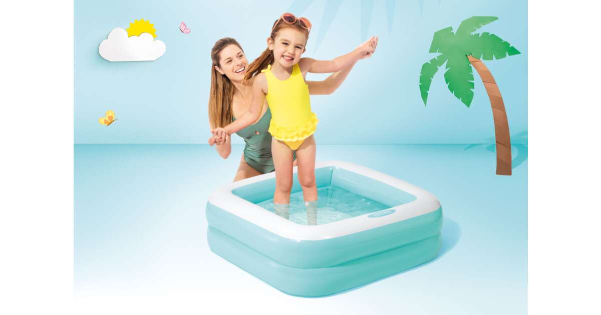 INTEX 57100 felfújható gyerekmedence, 57 l, 86 x 86 x 25 cm, kék ...