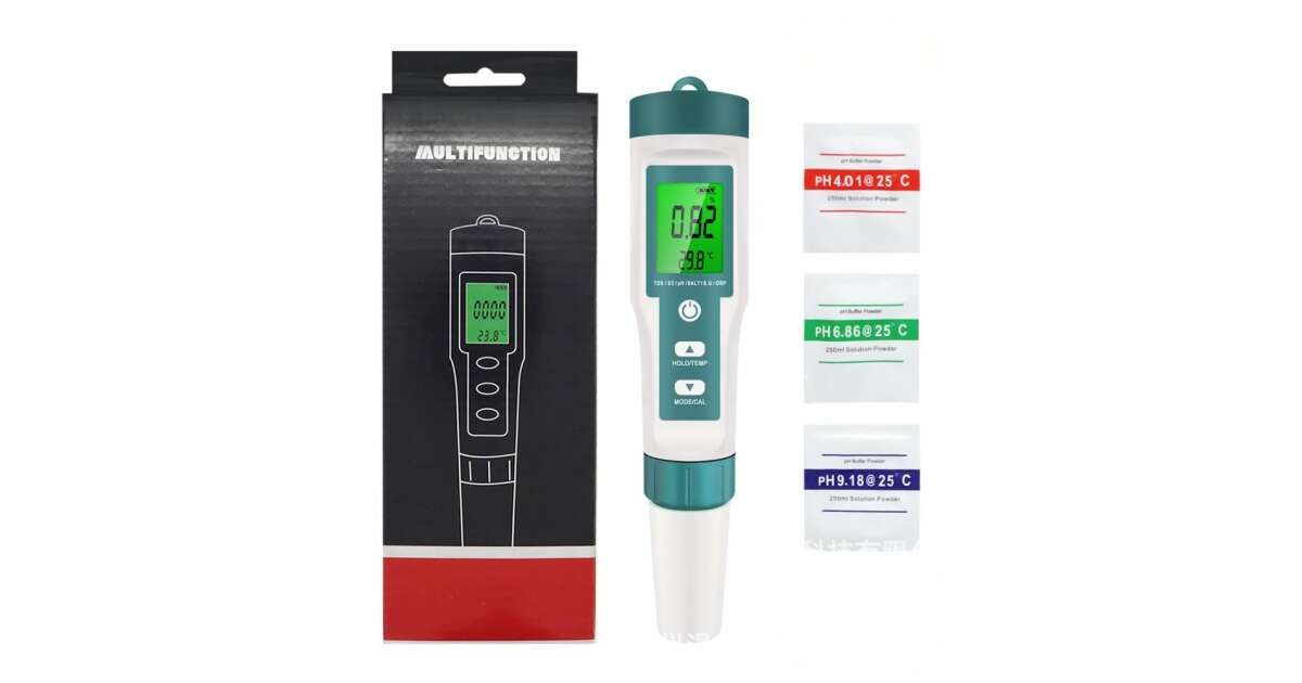 Aparat Pentru Testarea Calitatii Apei, 7 in 1, Salinitate/PH/TDS/EC/ORP ...