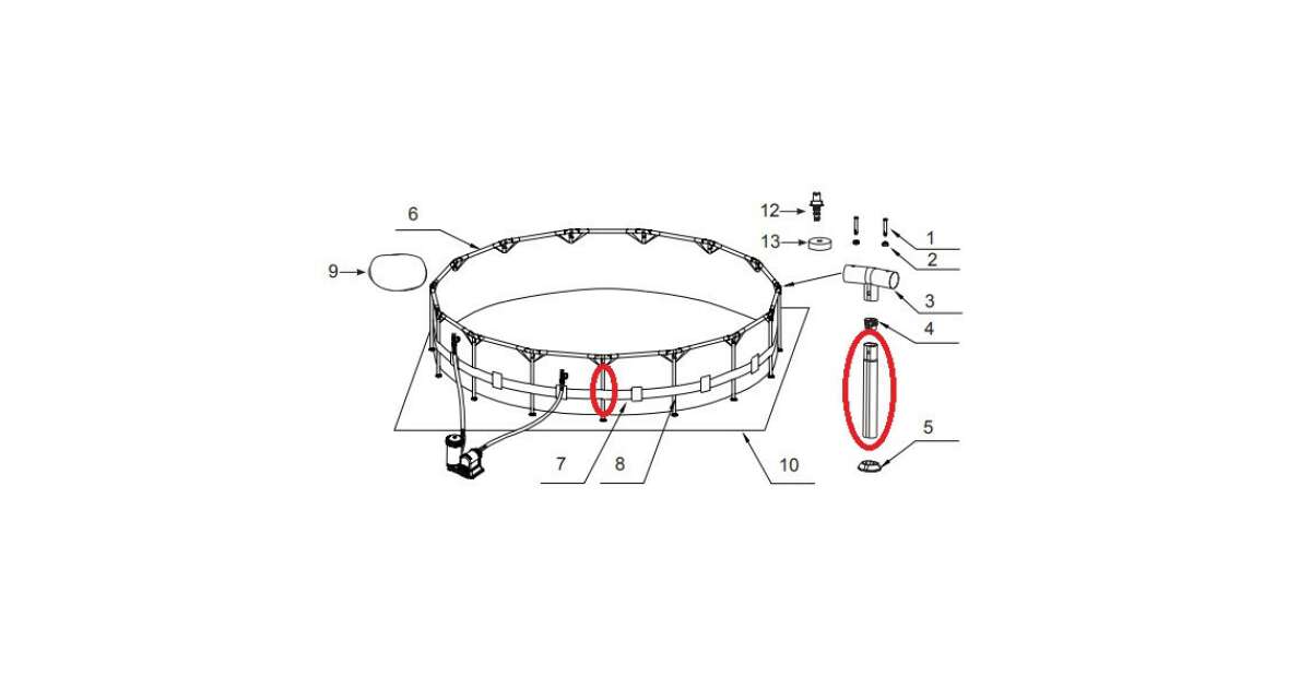 INTEX Pool Support Leg, 305 x 76 and 366 x 76 cm for Prism type round ...