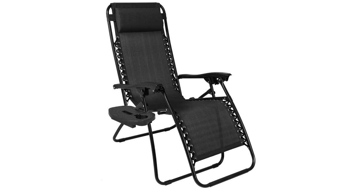 Italform Zero Gravity Relax Chair with cup holder #black | Pepita.com