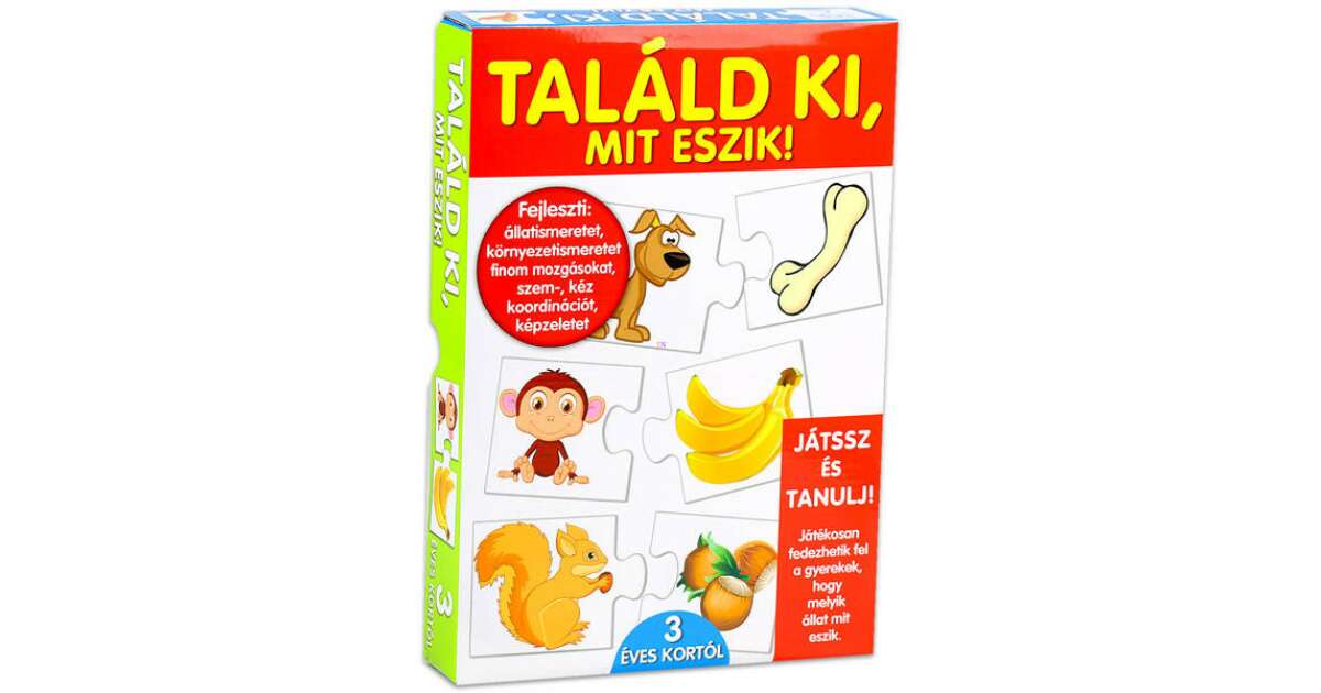 Társasjáték Találd ki, mit eszik! – Párosító játék | Pepita.hu