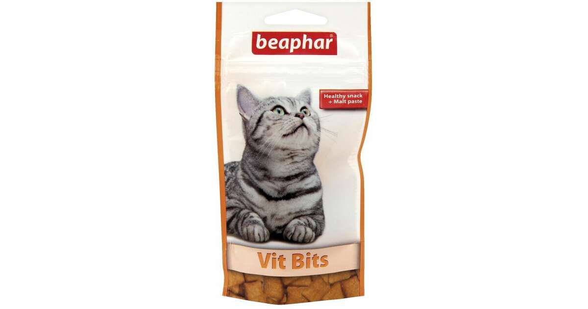 Beaphar Vit Bits ropogós falatkák vitaminos krémmel macskáknak (4 x 35 g | 4 tasak) 140g | Pepita.hu