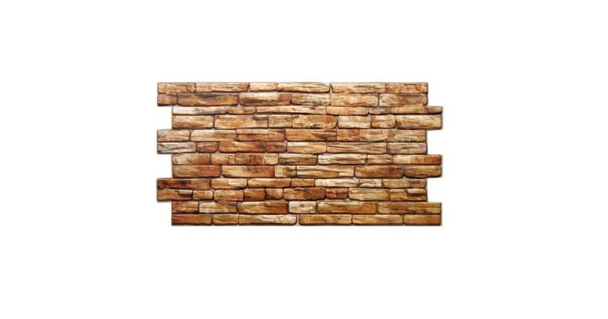 Artool Panel decorativ, PVC, model 3D piatră, nuanțe maro, 96x48,5cm ...